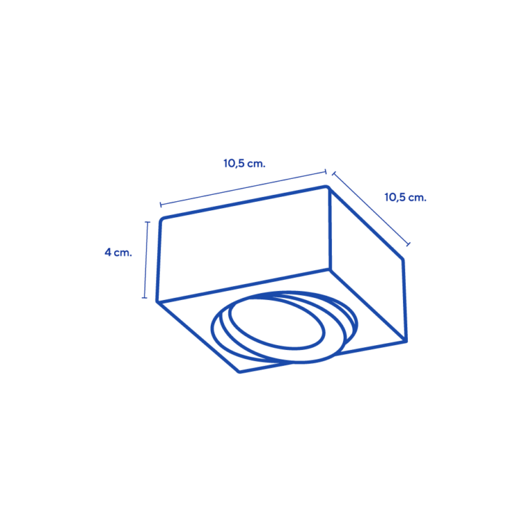 Spot de semiembutido móvil10 cm. Cuadrado – Nian Iluminacion